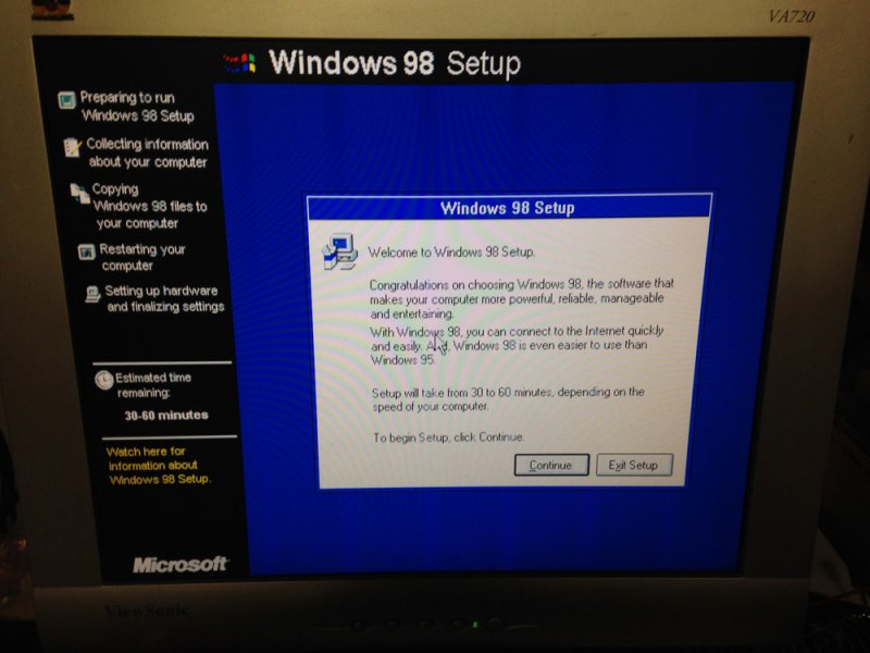 TBT: Installing Windows 98, 16 Years later - Dave Wigstone