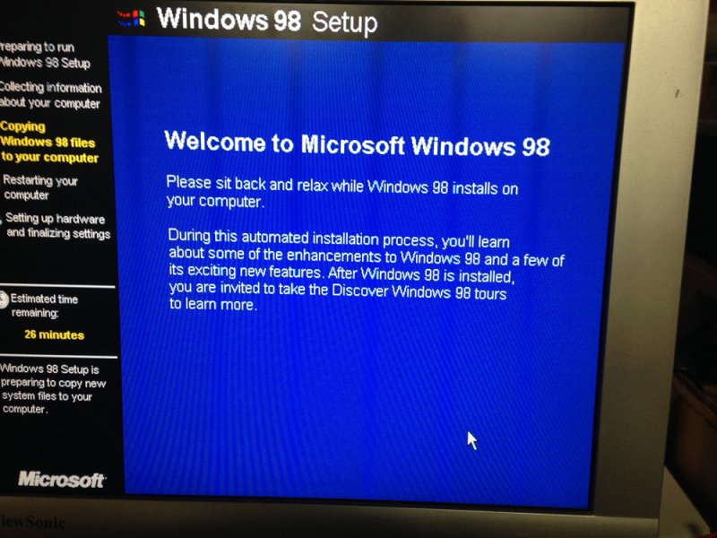 TBT: Installing Windows 98, 16 Years later - Dave Wigstone