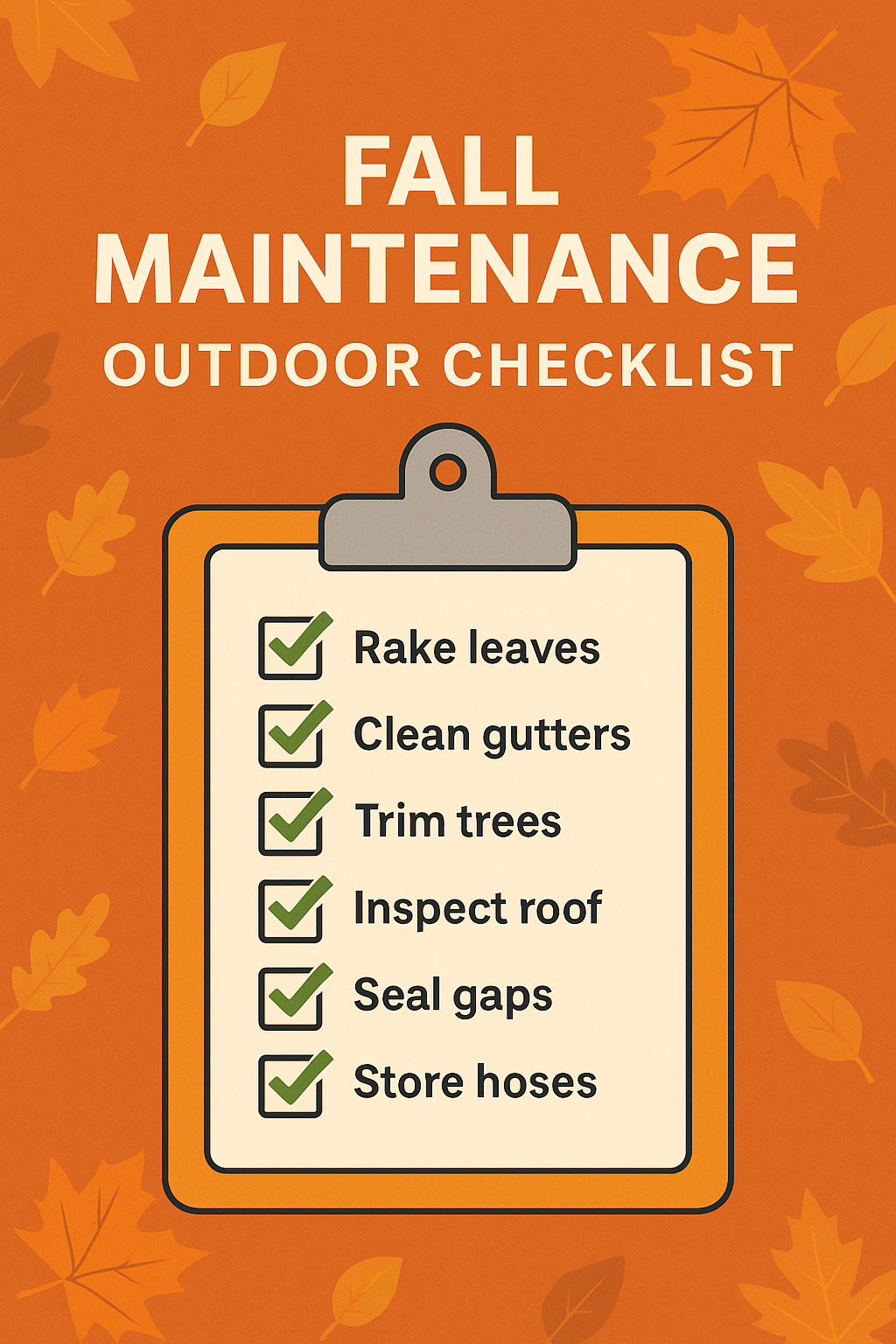 Fall Outdoor Maintenance Checklist 2025 - Dave Wigstone
